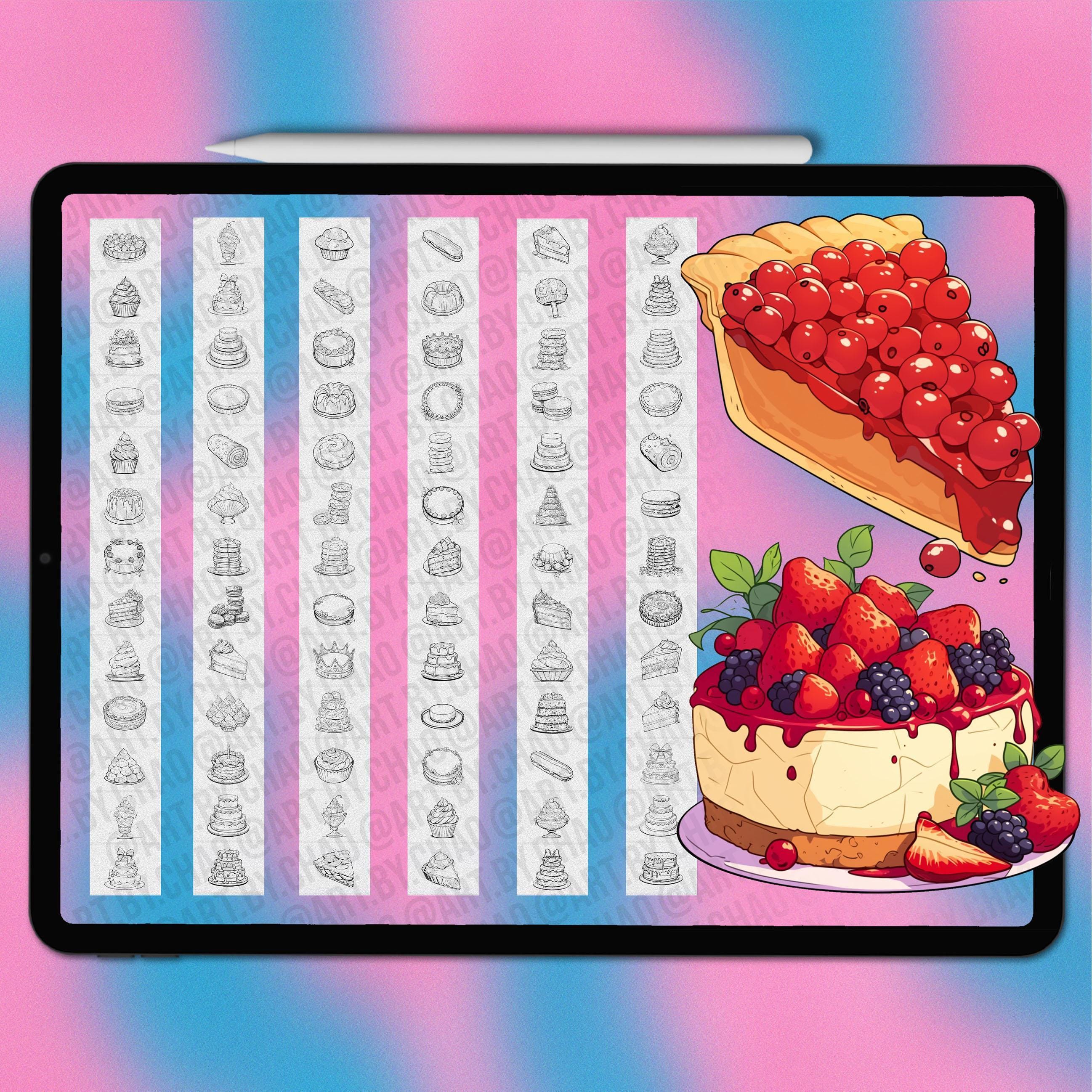 Procreate Sweets Stamps. Procreate Cake Stamps. Procreate Desert Stamps ...