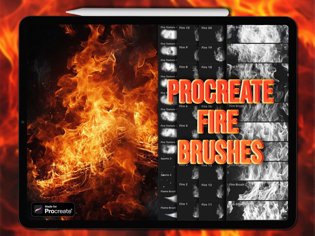 Procreate Fire Brushes | Procreate Flame Brushes | Fire Procreate ...