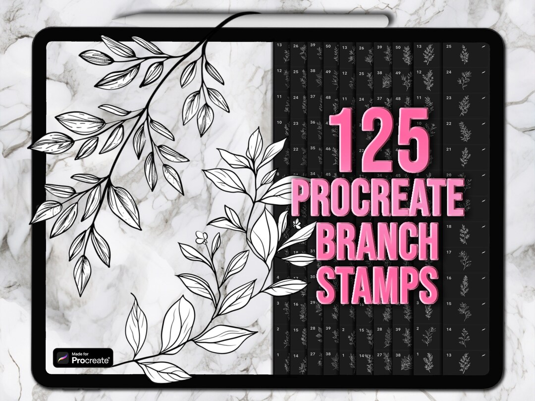 Branch Procreate Stamps Leaves Procreate Tattoo Stamps Procreate Branch ...