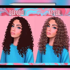 Procreate Hair Brushes Procreate Hair Texture Brushes Procreate Curly ...