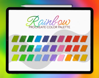 Simple Rainbow Procreate Color Palette 30 Handpicked Swatches - Etsy