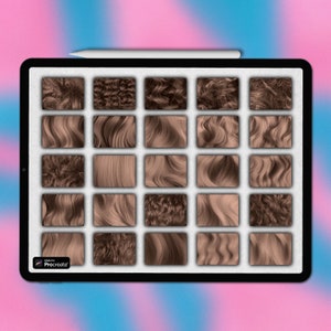 Procreate Hair Brushes Procreate Hair Texture Brushes Procreate Curly ...