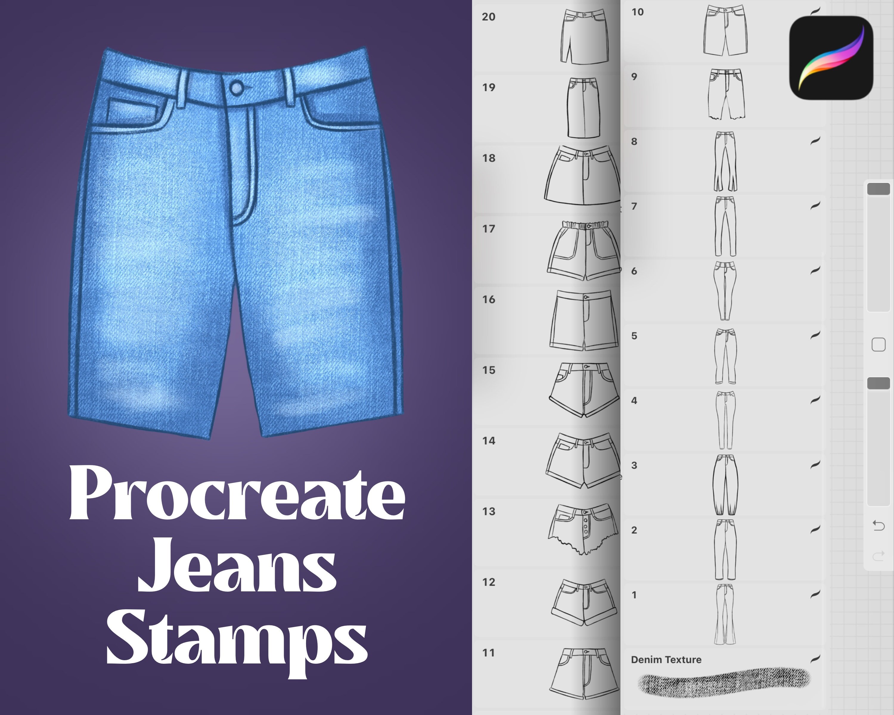 Procreate Clothes Stamps Procreate Clothing Brushes - Etsy
