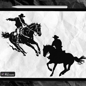 Rodeo Procreate Stamps | Western Cowboy Procreate Brushes | Procreate ...