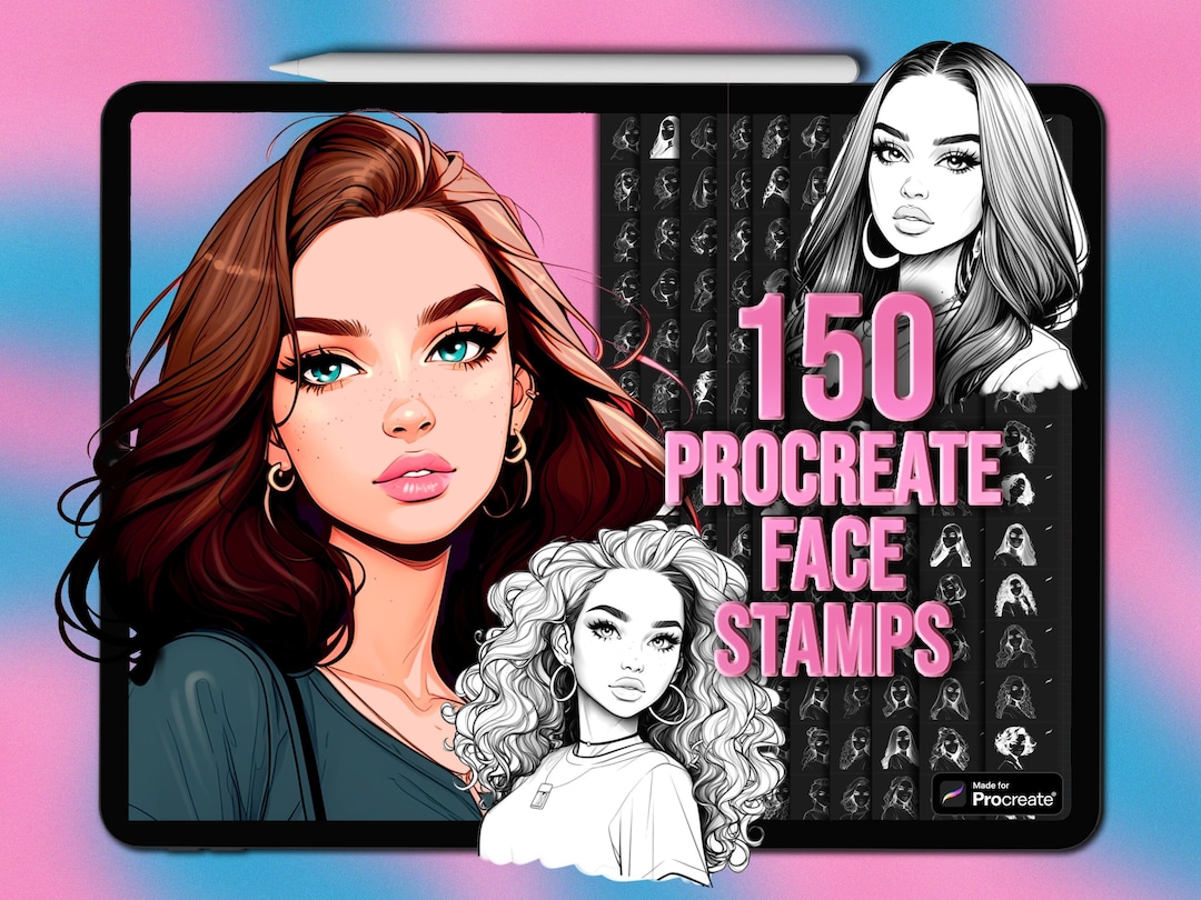 Procreate Face Stamps Female Face Procreate Stamps Face Procreate ...
