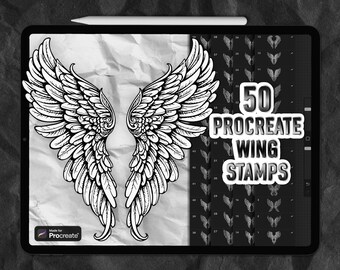 Procreate Stamp Brush Set Wings - Etsy