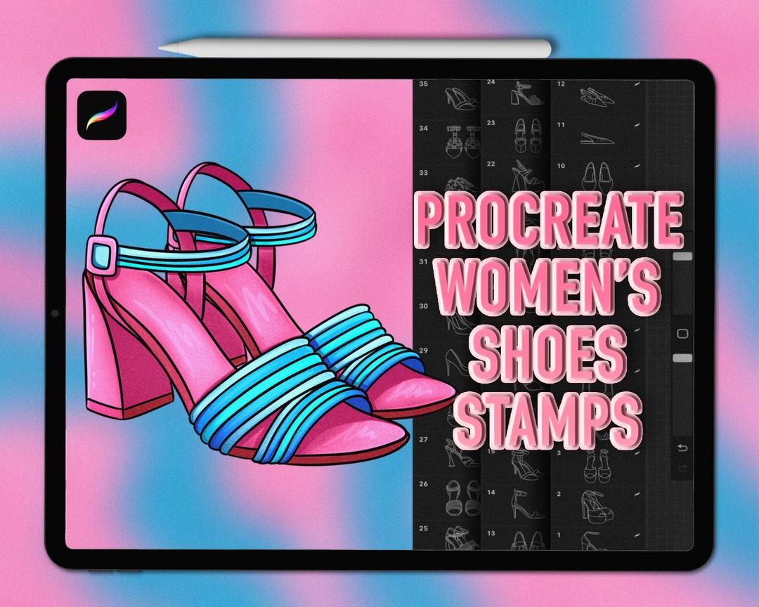 Procreate Shoes Stamps | Procreate Clothing Brushes | Procreate Women's ...