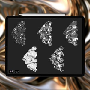 Procreate Chrome Texture Brushes | Metallic Texture Procreate Brushes ...