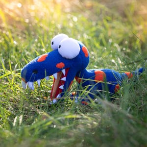 Klampon Plushie, Blue Crocodile Plush, Handmade Stuffed Animal, 10.6in ...