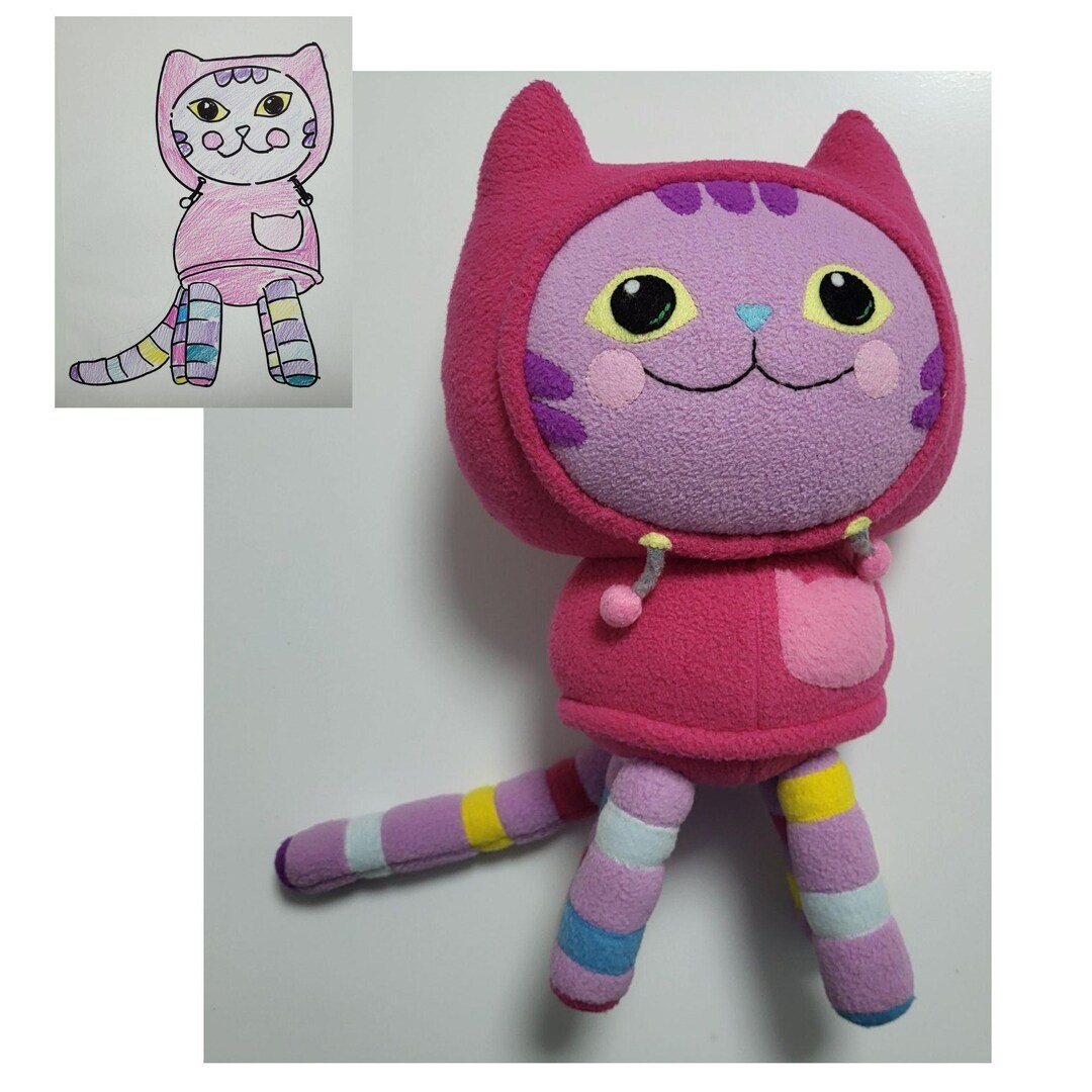 Plushie From Drawing, Cat Plush From Drawing, Bespoke Plushie, Kids ...