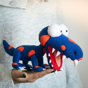 Klampon Plushie, Blue Crocodile Plush, Handmade Stuffed Animal, 10.6in ...