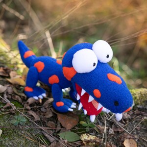 Klampon Plushie, Blue Crocodile Plush, Handmade Stuffed Animal, 10.6in ...