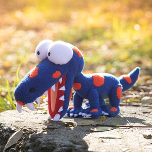 Klampon Plushie, Blue Crocodile Plush, Handmade Stuffed Animal, 10.6in ...