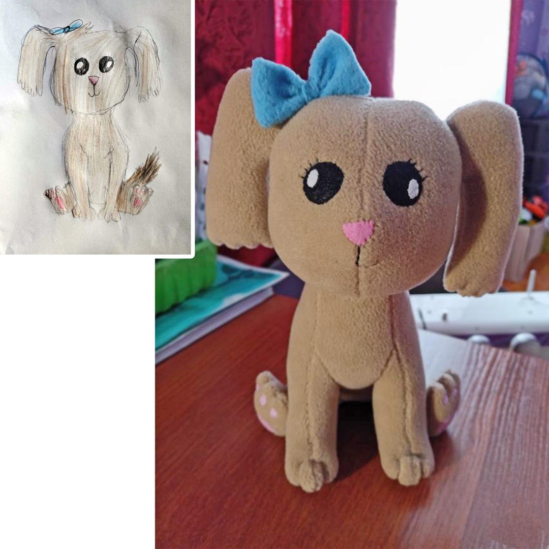 Plushie From Drawing, Kids Drawing, Custom Plush, Made to Order ...