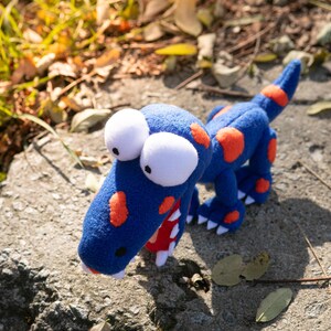 Klampon Plushie, Blue Crocodile Plush, Handmade Stuffed Animal, 10.6in ...