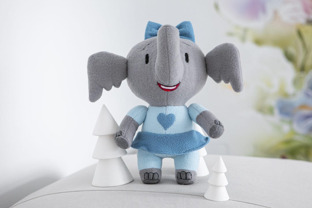 Elephant Plush Inspired by Olive Elinor Wonders Why, Handmade Plush ...