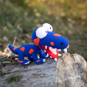Klampon Plushie, Blue Crocodile Plush, Handmade Stuffed Animal, 10.6in ...