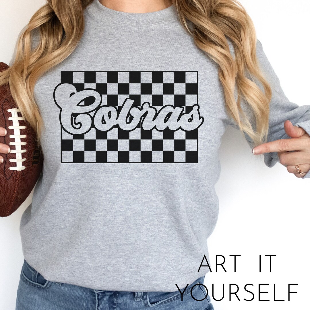 Cobras Retro Team Design, Team Apparel, Cobras Shirt SVG, Cobras Mascot ...