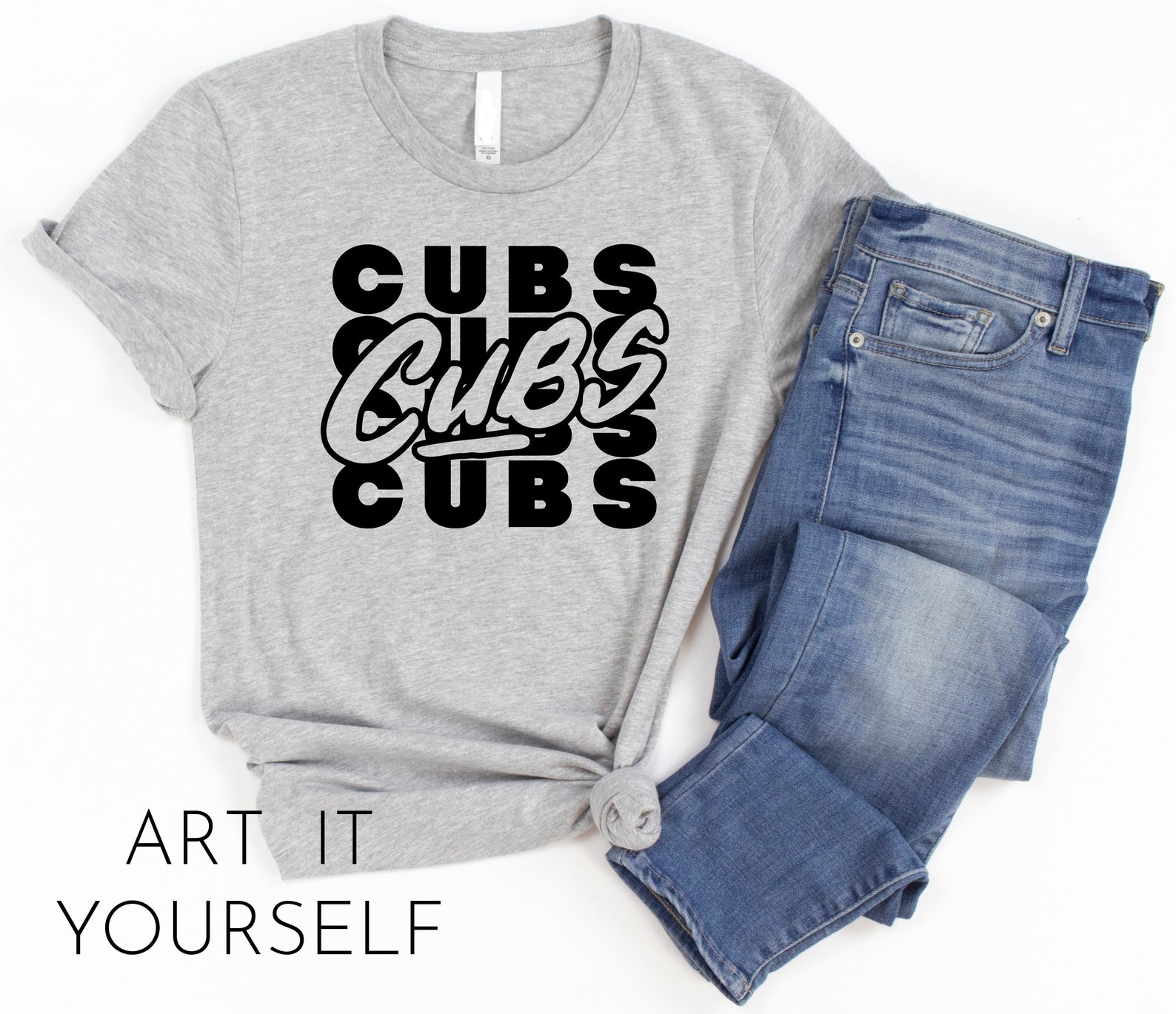 Cubs Retro Repeat Team Design Team Apparel Cubs Baseball - Etsy
