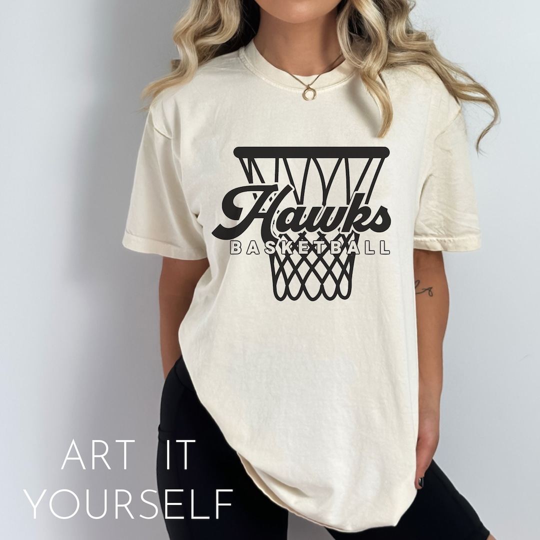 Hawks Basketball Retro Team Design, Team Apparel, Hawks Shirt SVG ...