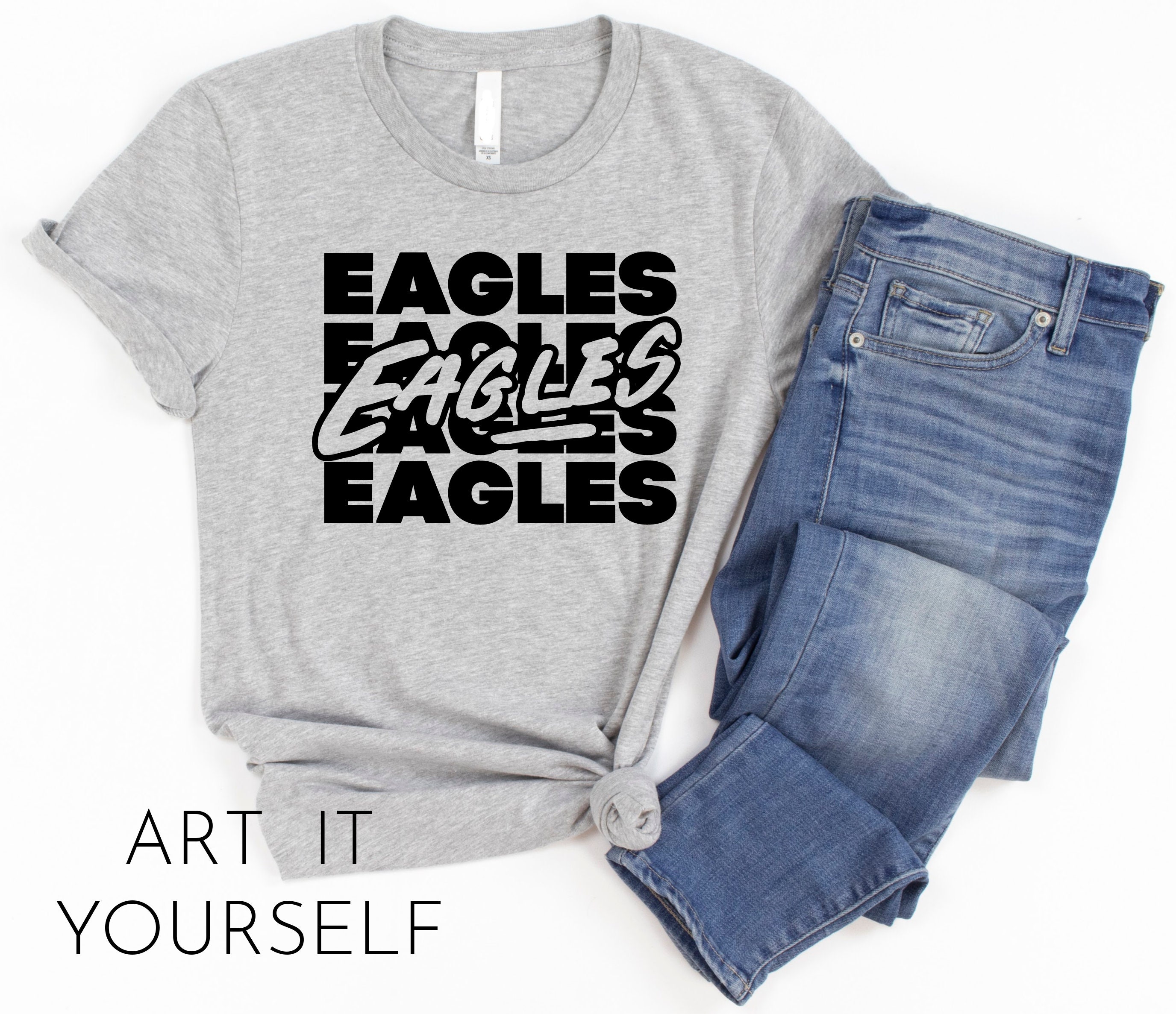 Eagles Retro Repeat Team Design Team Apparel Eagles Shirt - Etsy