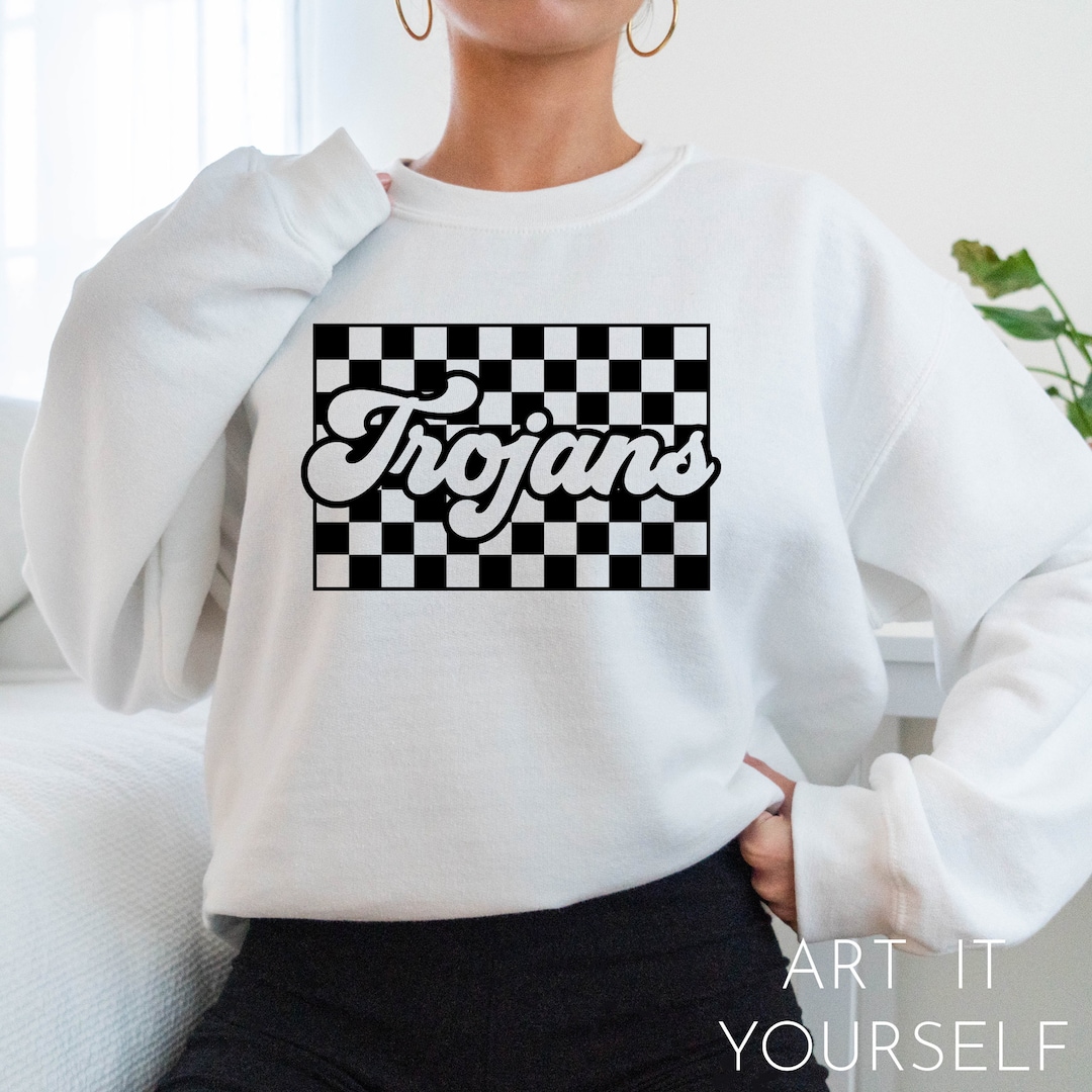 Trojans Retro Team Design, Team Apparel, Trojan File, Trojans Mascot ...