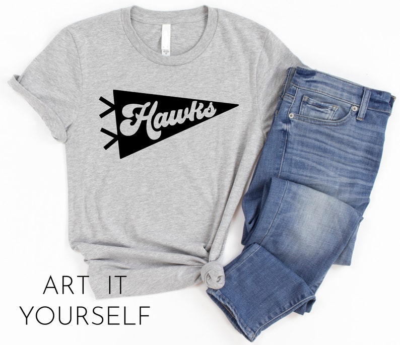 Hawks Pennant Flag Retro Team Design Team Apparel Hawks - Etsy