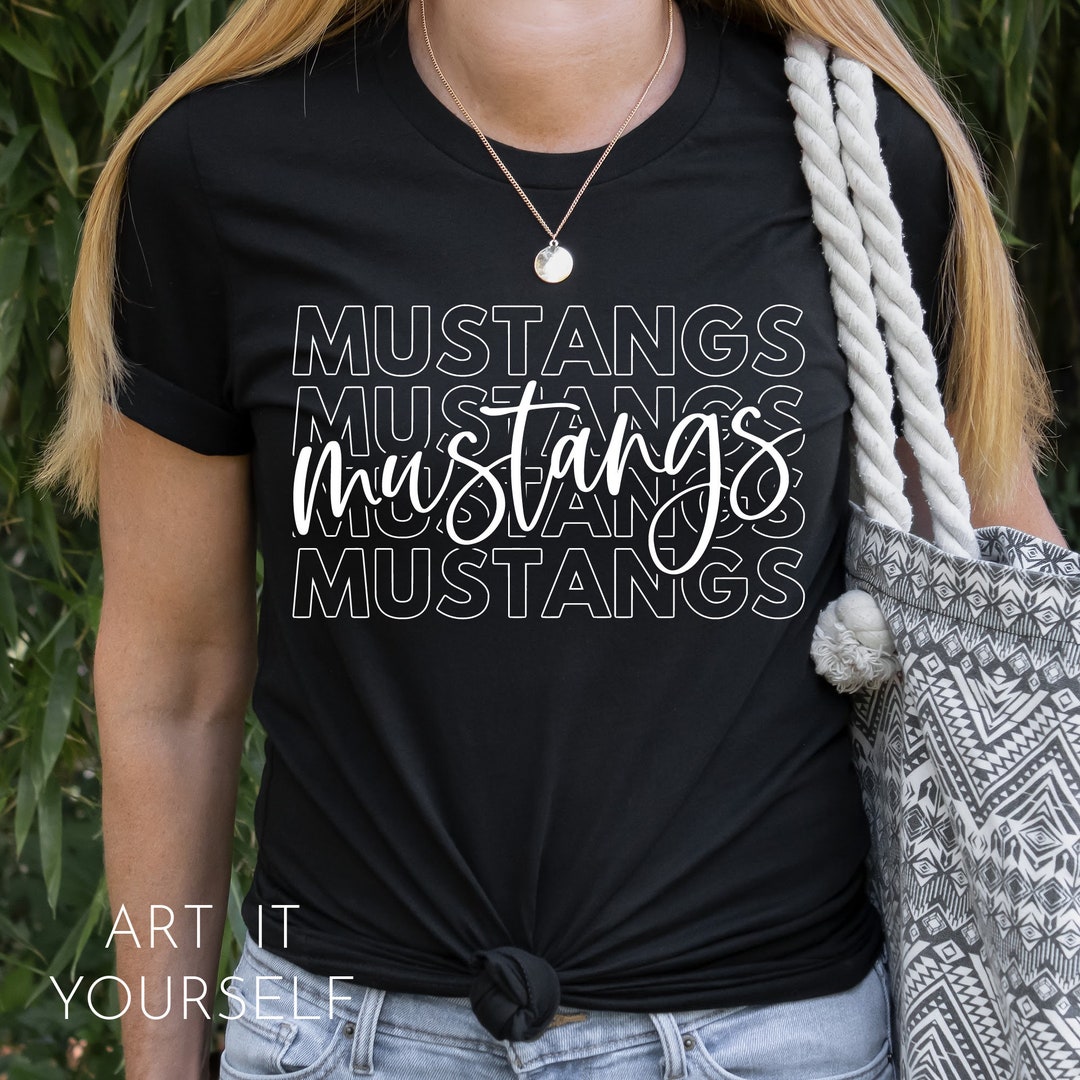 Mustangs Team Design, Team Apparel, Mustangs Shirt File, Mustangs ...