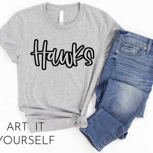 Hawks Script Team Design, Team Apparel, Hawks Shirt SVG, Hawks Mascot ...