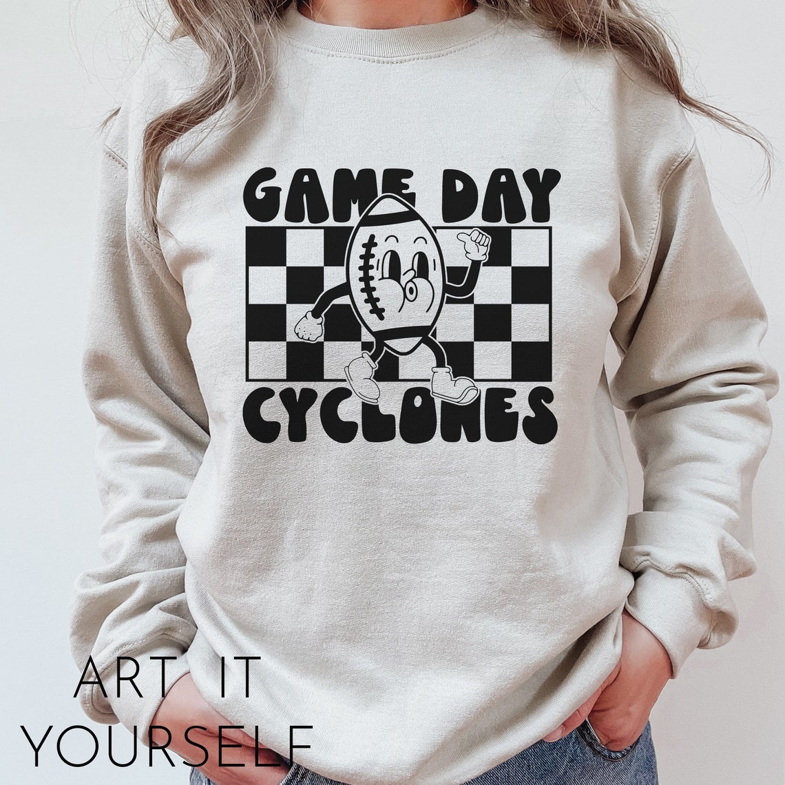 Cyclones Retro Football Team Design, Team Apparel, Cyclones File ...