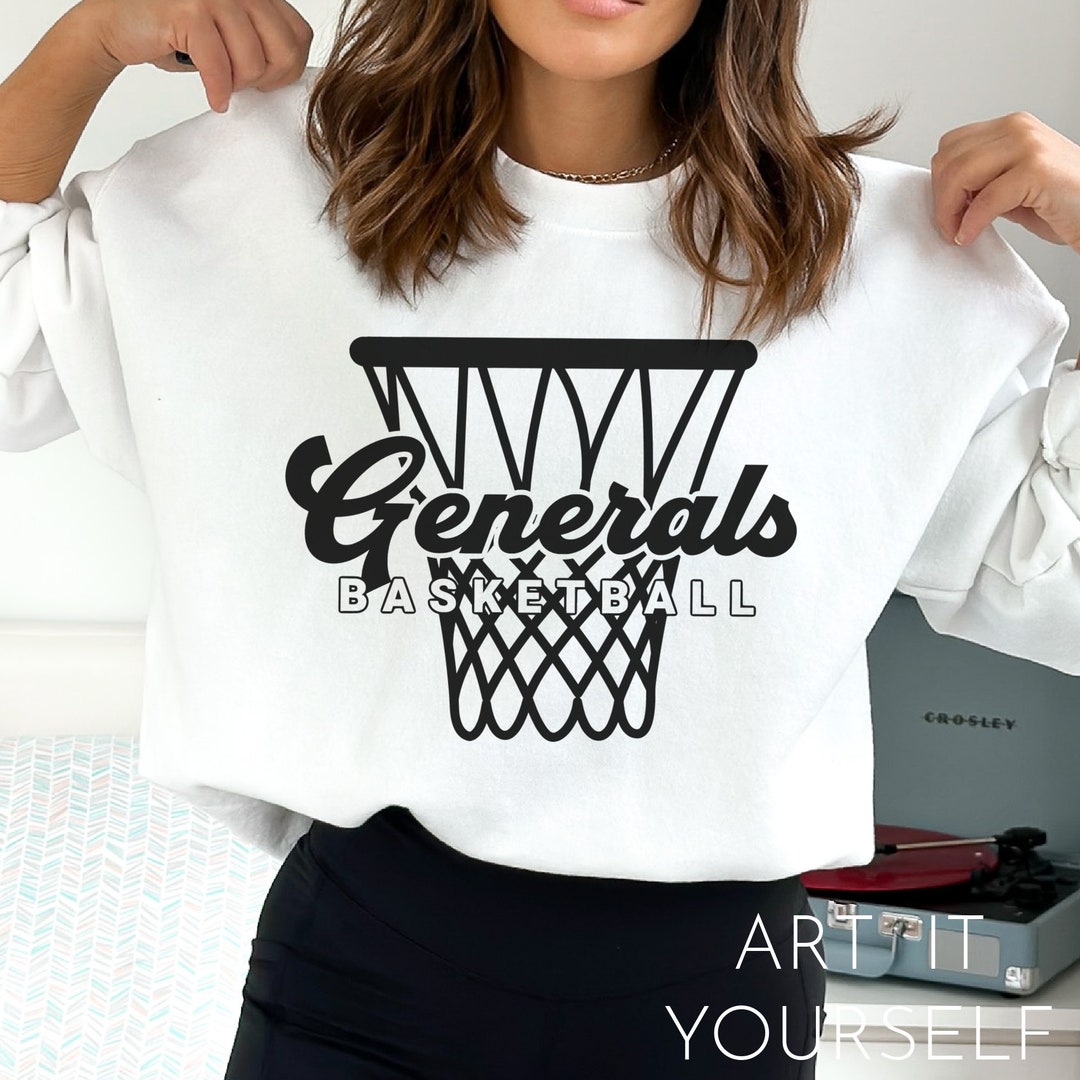 Generals Basketball Retro Team Design, Vintage Team Apparel, Generals Shirt SVG, Generals Mascot ...
