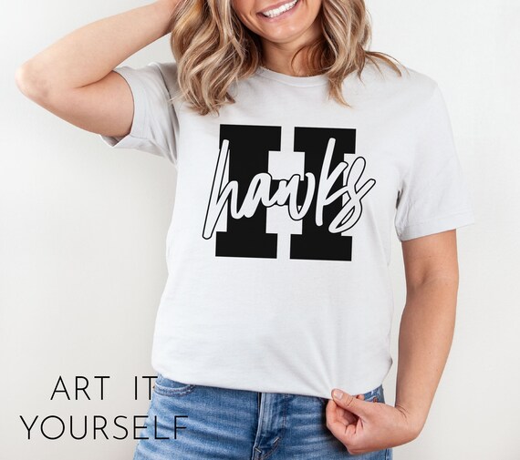 Hawks Team Design Team Apparel Hawks File Hawks Mascot | Etsy