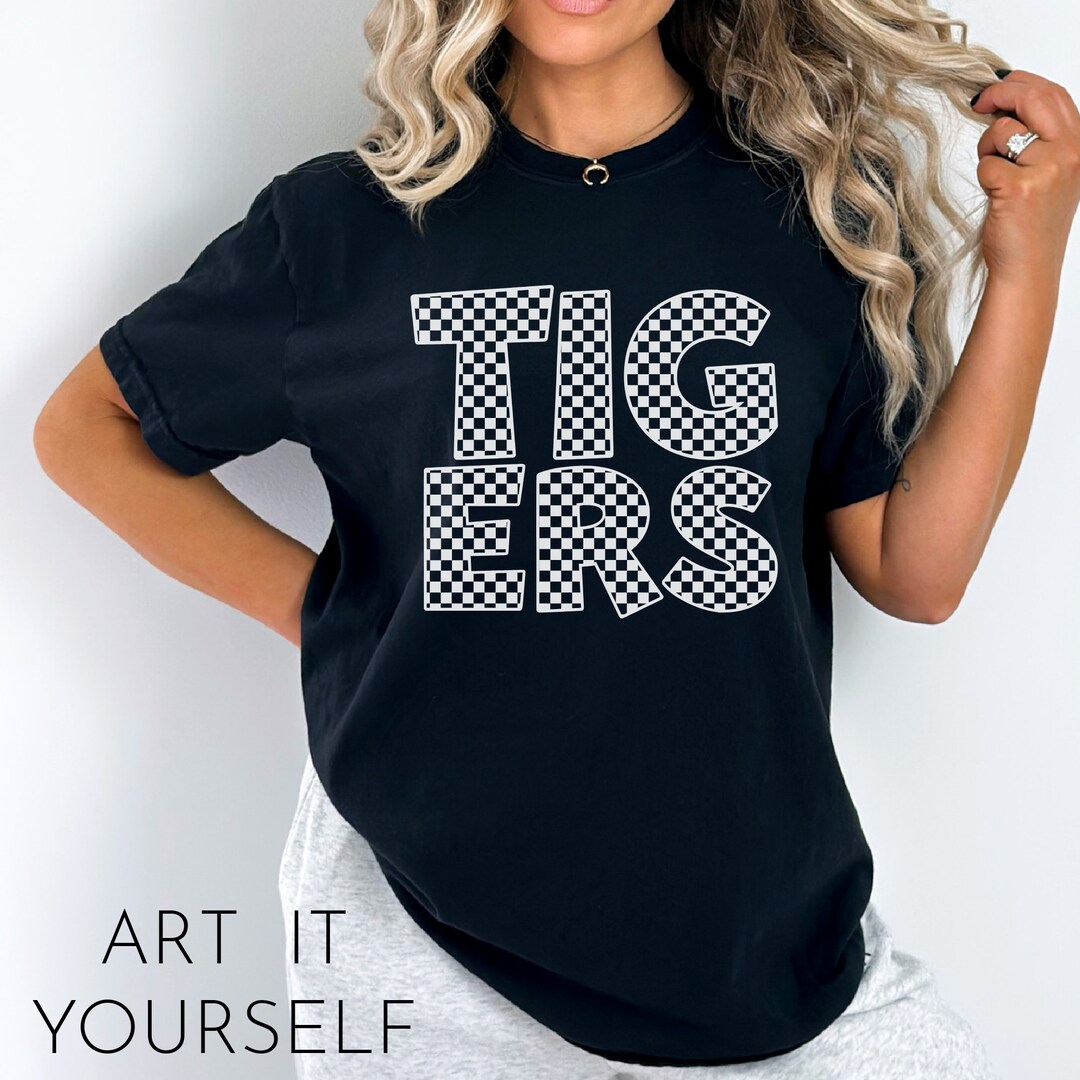 Tigers Retro Checkered Team Design, Team Apparel, Tiger File, Tigers ...