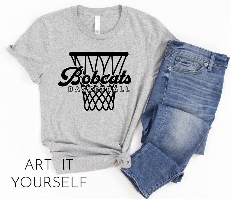 Bobcats Basketball Retro Team Design, Team Apparel, Bobcats Shirt SVG ...