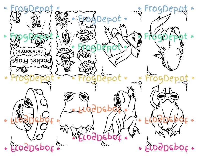Paranormal Pocket Frogs Mini Coloring Book (printable PDF) - Etsy