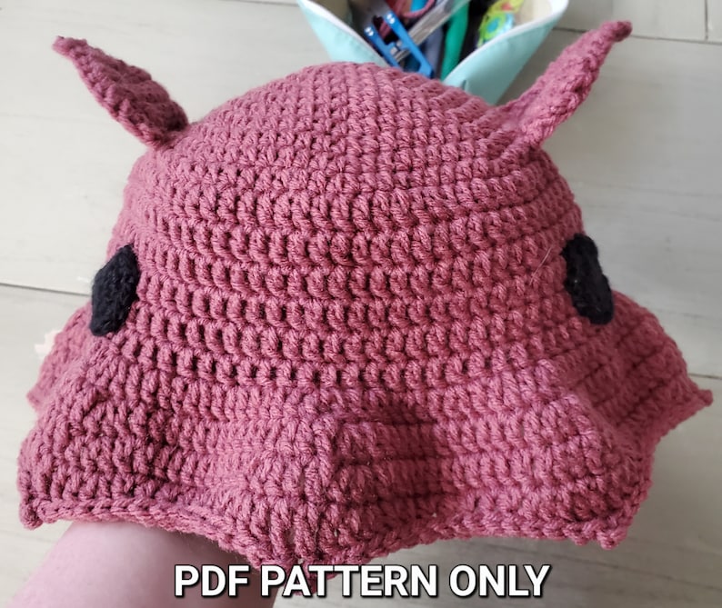 Downloadable PDF Crochet Pattern | Dumbo Octopus Bucket Hat Crochet ...