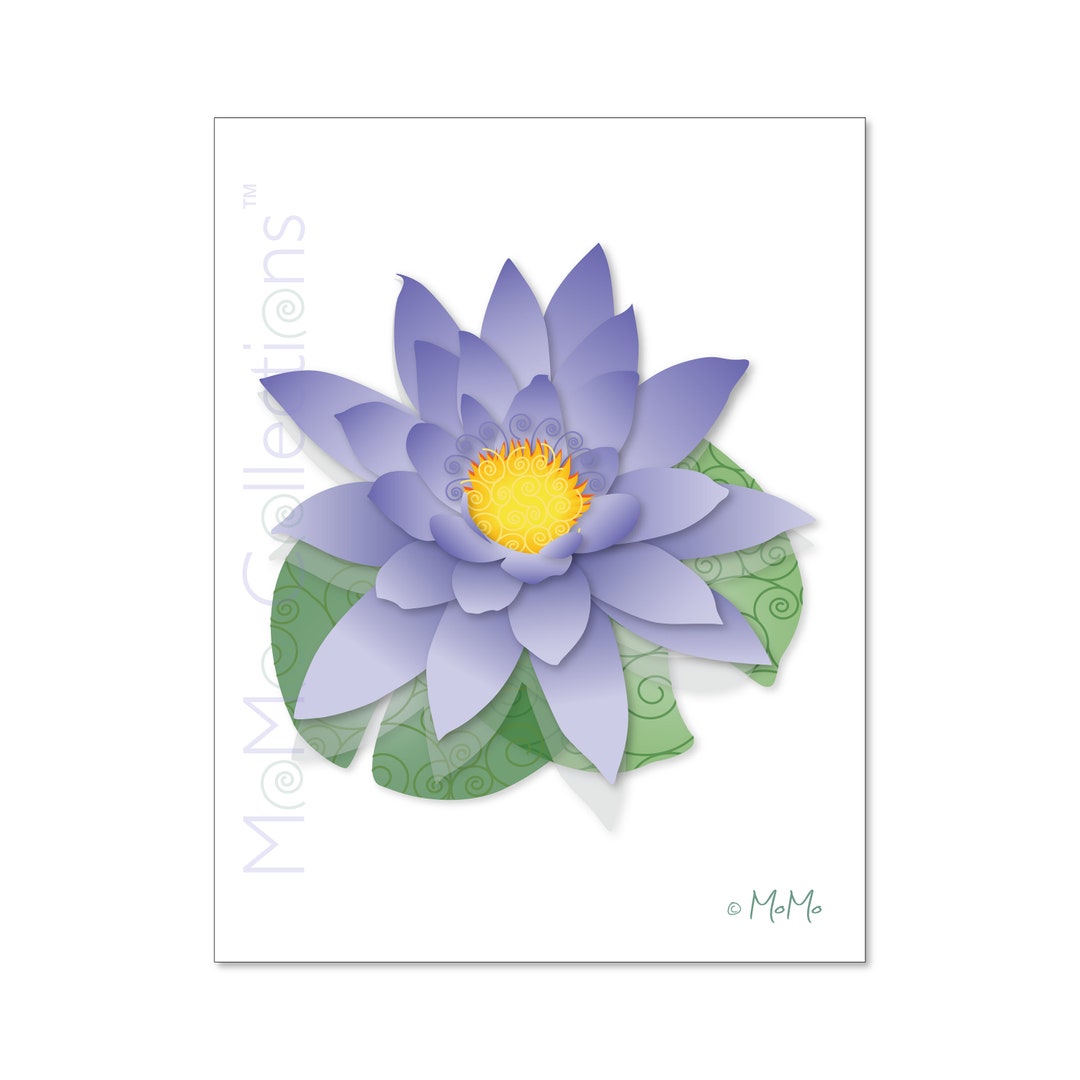 Printable (blank) Lotus Card (purple): Digital Download Card, Original ...