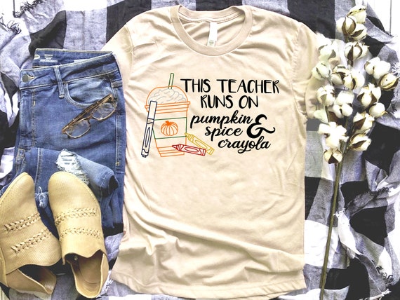 This Teacher Runs on Pumpkin Spice colorgraphic Art Teacher | Etsy