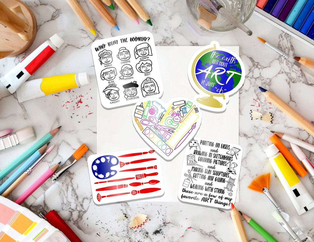 Mini Art Sticker Bundle Art Stickers Waterproof Stickers - Etsy