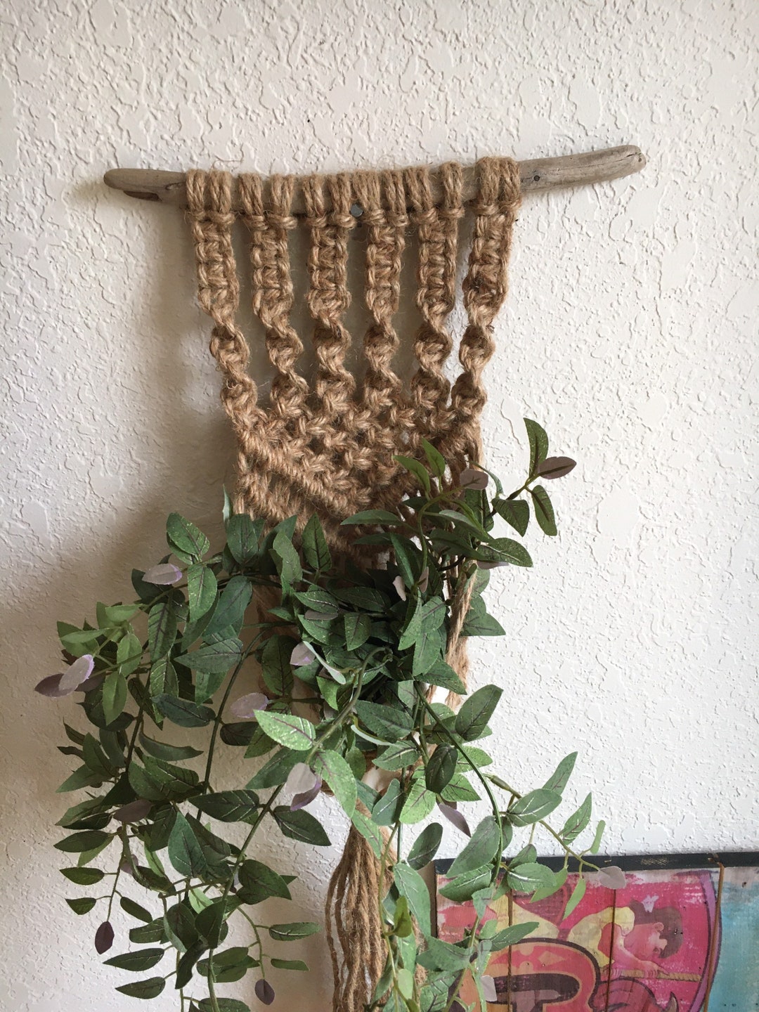 Macrame Jute Wall Planter, Vintage Inspired, Retro Decor, Hippie Gifts ...
