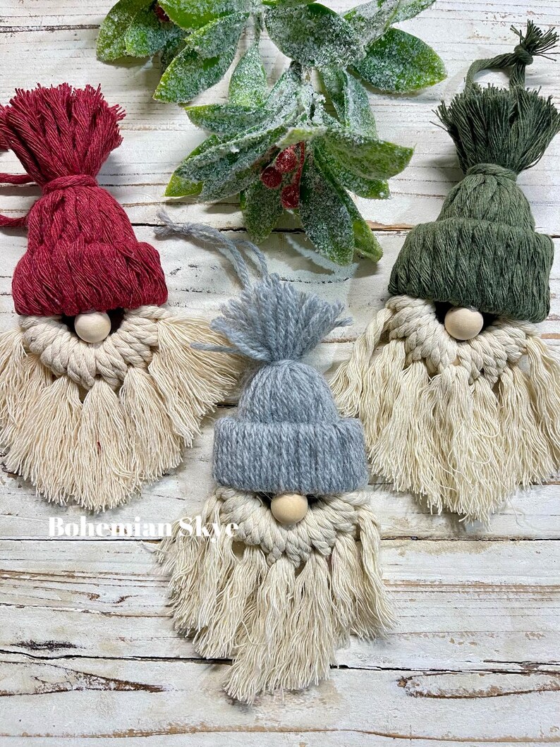 Macrame Gnome Ornaments - Etsy