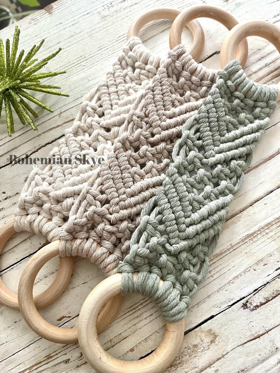 Macrame Dish Towel Holder, Boho Kitchen Decor, Macrame Ring Towel Holder - Etsy