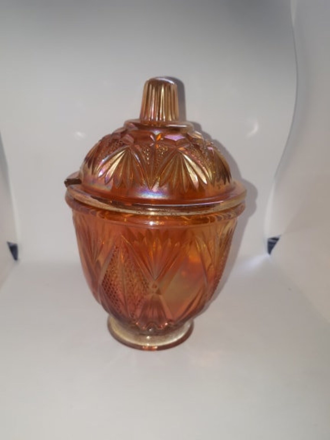 Vintage Sowerby Glass Carnival Ware Split Diamond Lidded Sugar - Etsy