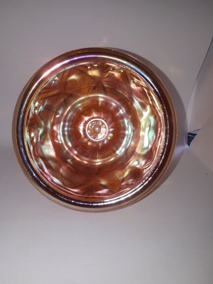 Vintage Sowerby Glass Carnival Ware Split Diamond Lidded Sugar Bowl ...
