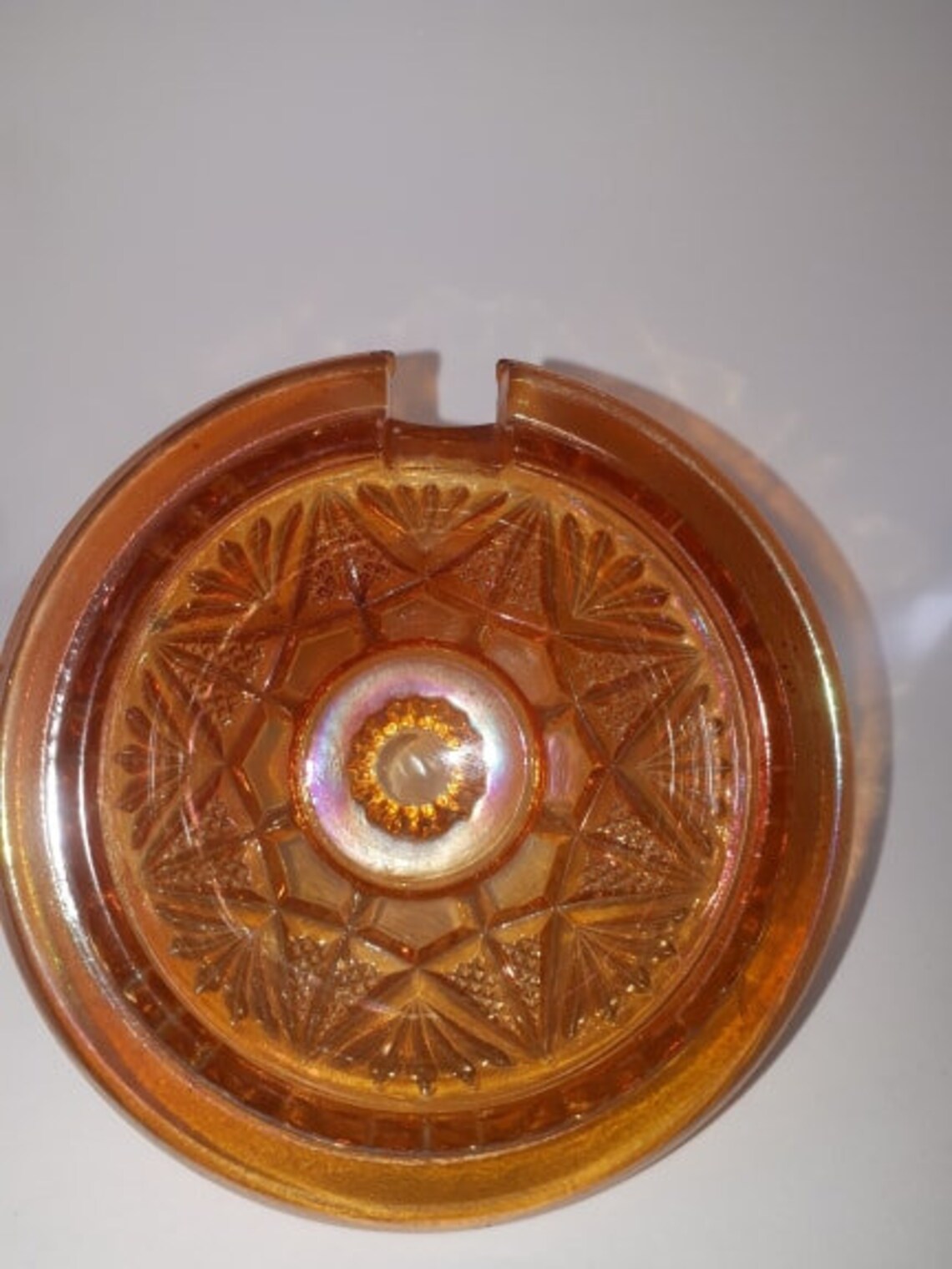 Vintage Sowerby Glass Carnival Ware Split Diamond Lidded Sugar Bowl ...