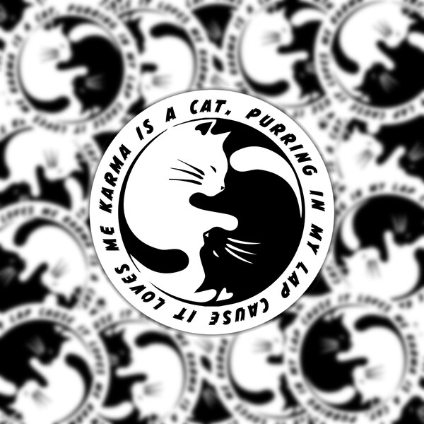 Karma is a Cat Sticker - Etsy