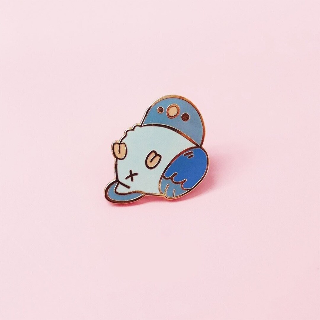 Blue Bird Enamel Pin, Chubby Bird Button Pin Backpack Accessory, Animal ...