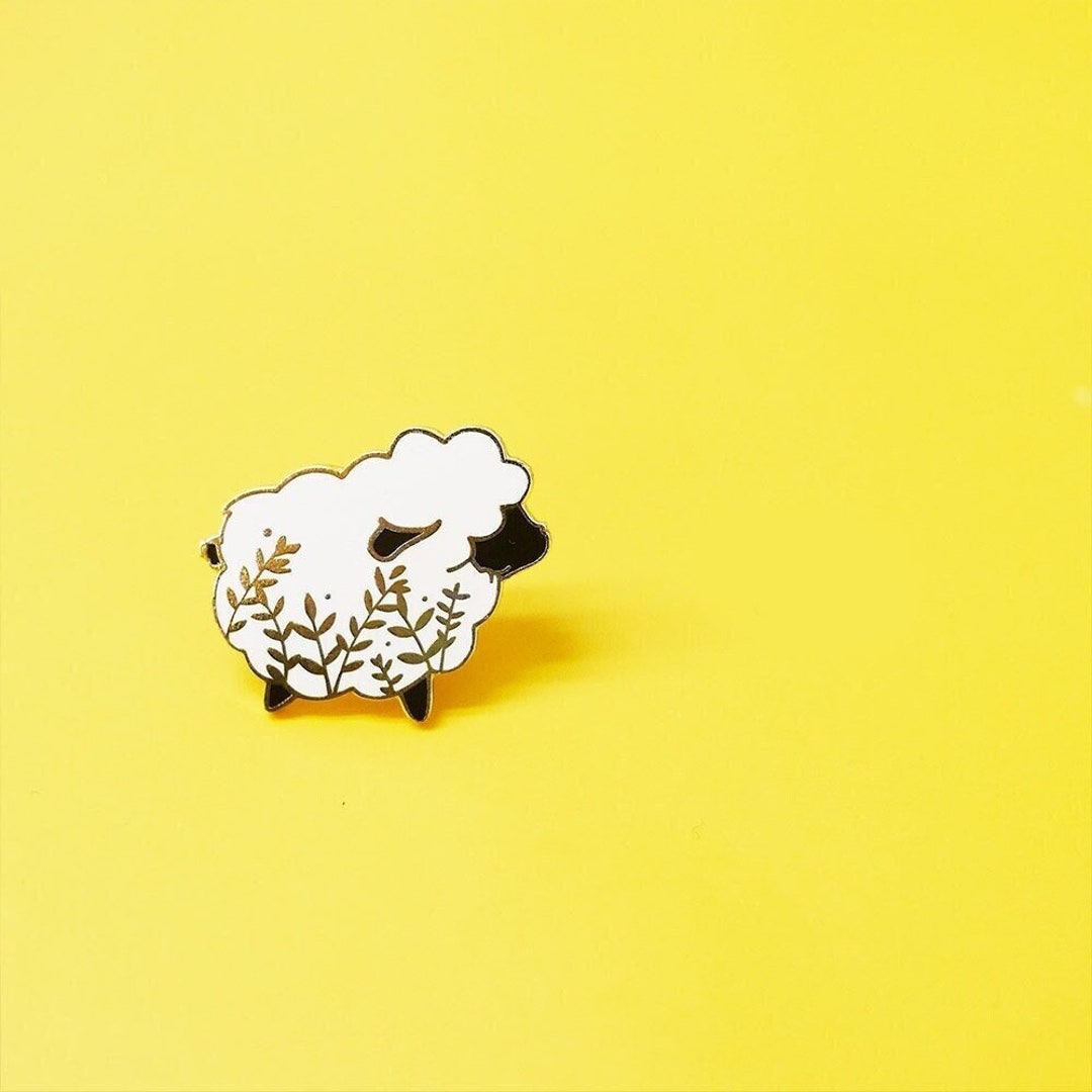 Floral Sheep Hard Enamel Pin, Animal Pin Badges, Lamb Gift, Cute Sheep ...