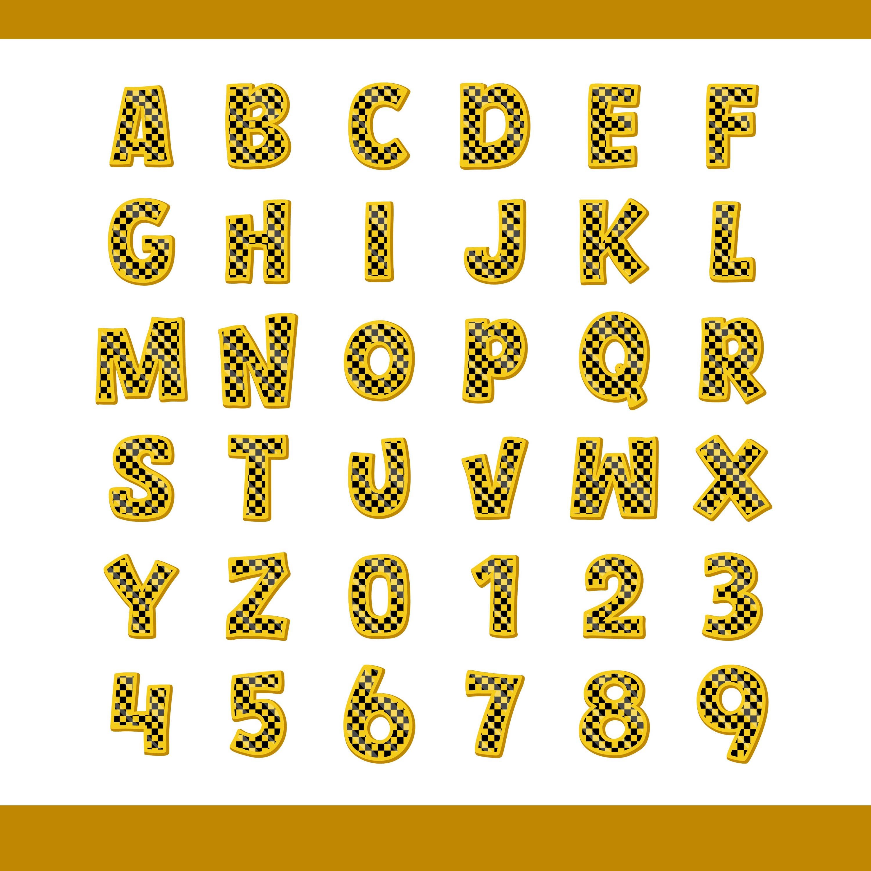 Kids Taxi Letters - Clipart: Yellow Cab Alphabet SVG PNG - City Theme ...