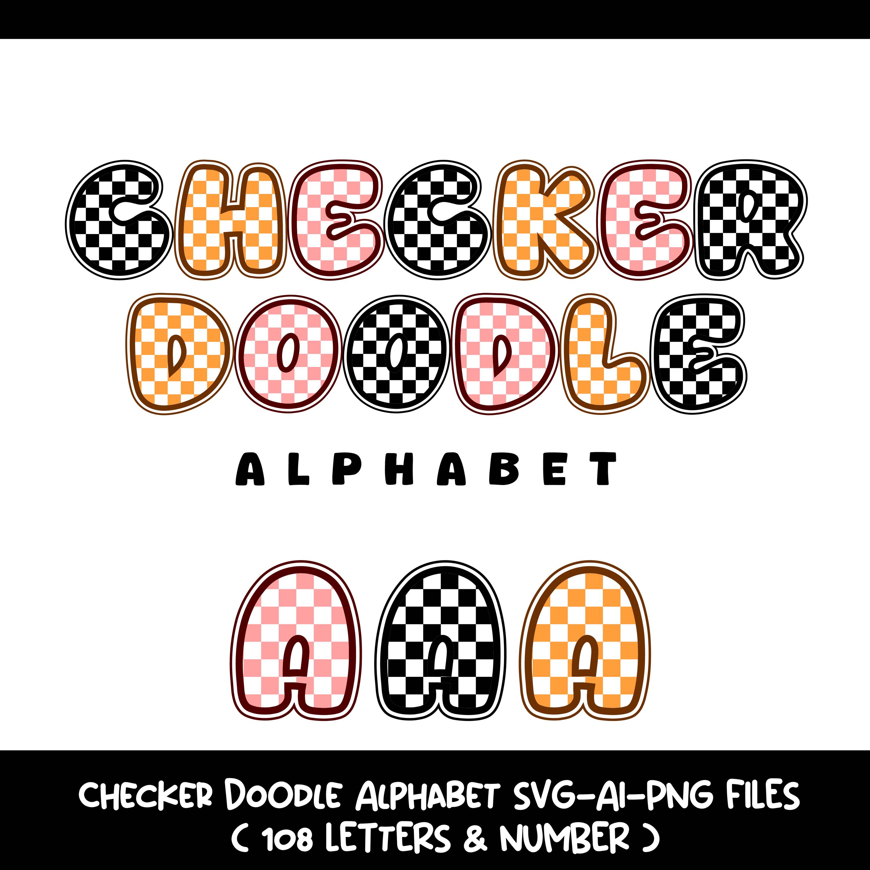 Retro Checker Doodle Alphabet SVG PNG AI for Crafts & Banners - Etsy